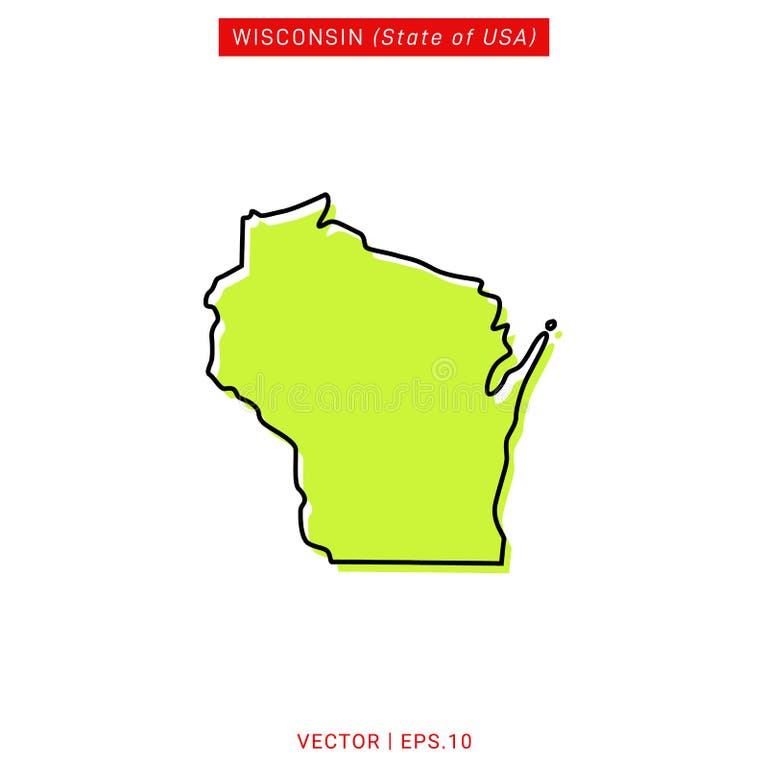 Wisconsin Map Vector Design Template. Stock Vector - Illustration of ...