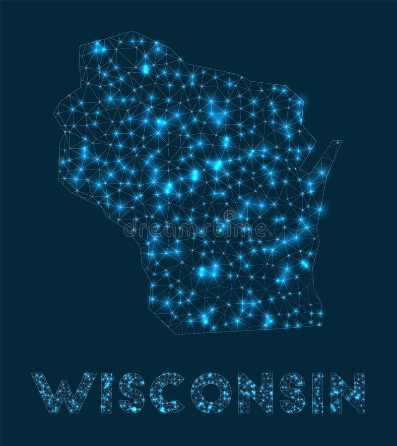 Wisconsin network map. stock vector. Illustration of patriotic - 176265806