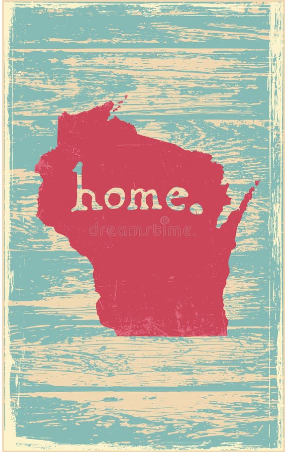 Wisconsin Nostalgic Rustic Vintage State Vector Sign Stock Vector ...