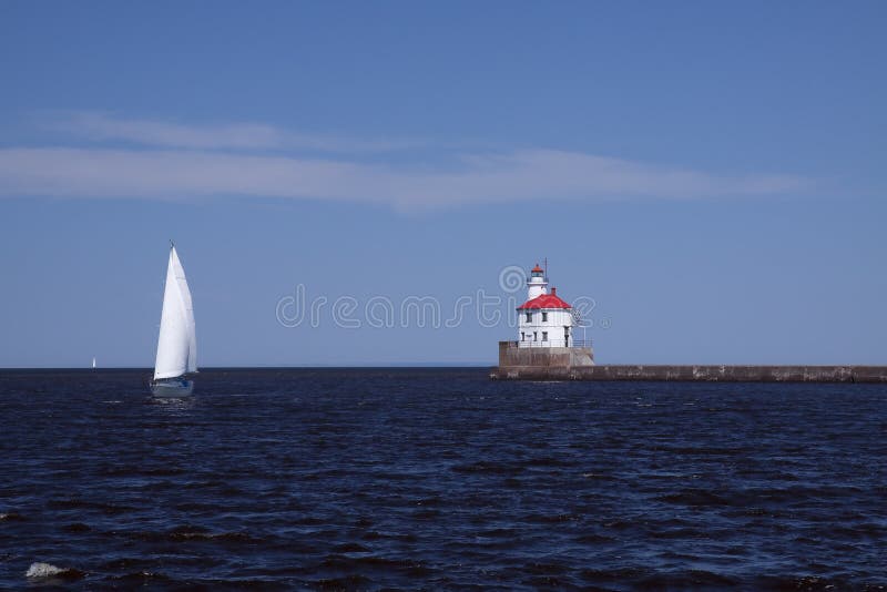 Wisconsin Point Lighthouse stock image. Image of lighthouse - 9753017