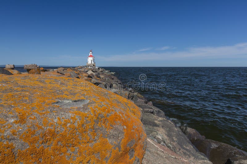 Wisconsin Point Lighthouse stock photo. Image of navigation - 34156756