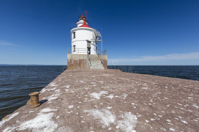 Wisconsin Point Lighthouse stock image. Image of pier - 34156911