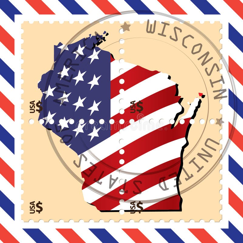 Wisconsin Stamp. Vector Illustration Decorative Design Stock Vector ...