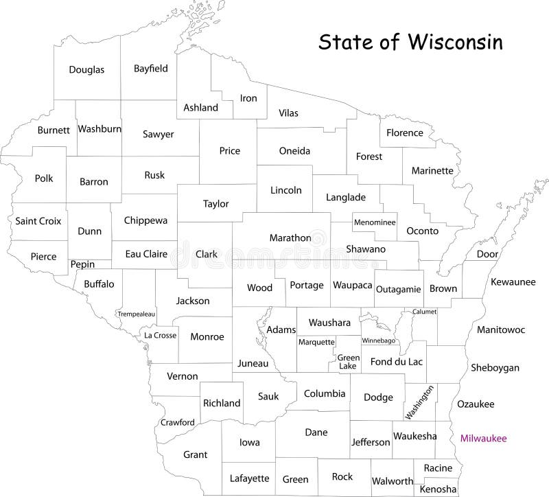 State of Wisconsin stock vector. Illustration of border - 9386617