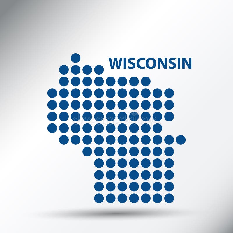 Wisconsin State Abstract Dotted Map Stock Vector - Illustration of ...