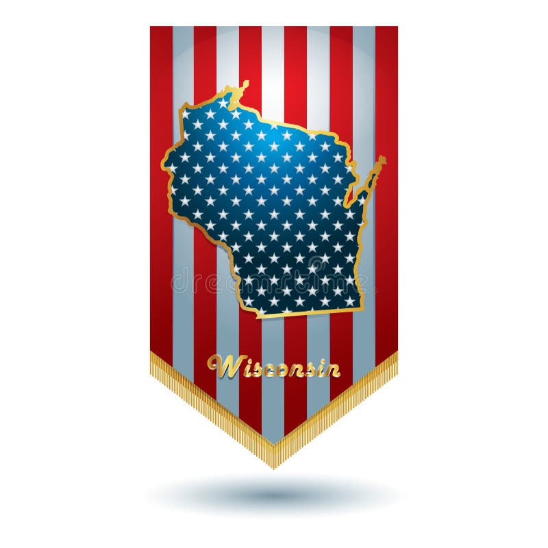 Wisconsin State Banner. Vector Illustration Decorative Design Stock ...