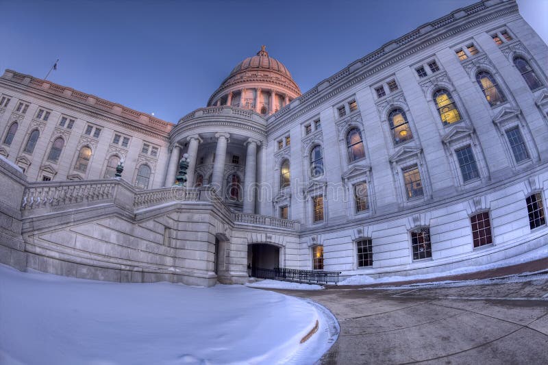 Wisconsin State Capitol, HDR Stock Image - Image of fisheye, cold: 13187745