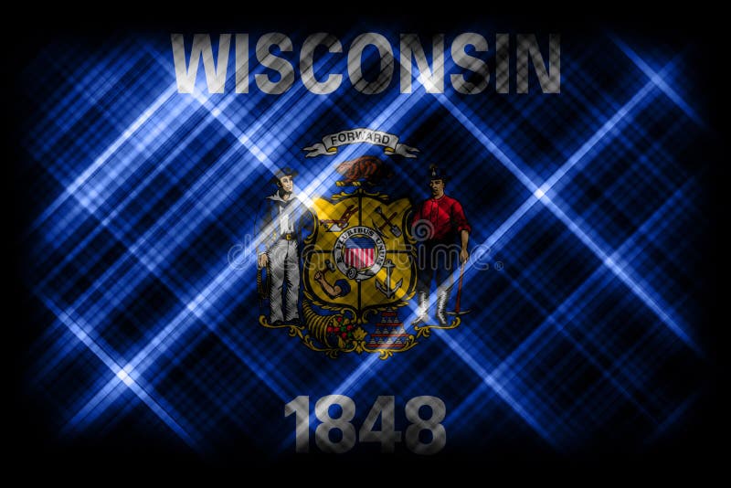 Wisconsin State Flag, Wisconsin Flag Background Stock Illustration ...