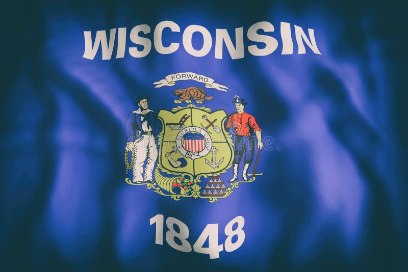 Wisconsin State flag stock illustration. Illustration of national ...