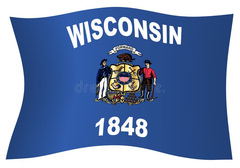 Wisconsin State Flag Waving Stock Illustration - Illustration of icon ...