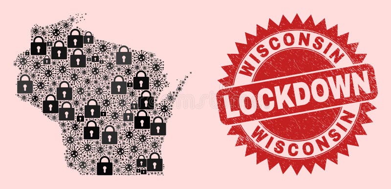 Wisconsin State Map Composition of Locks and Viruses and Textured ...