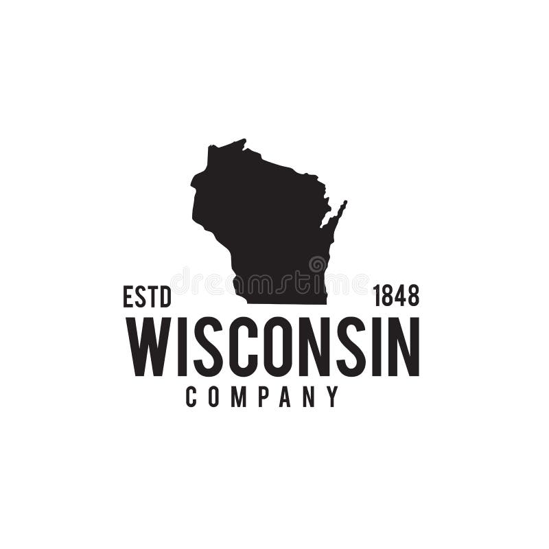 Wisconsin Logo. Map of Wisconsin with Us State. Stock Vector ...