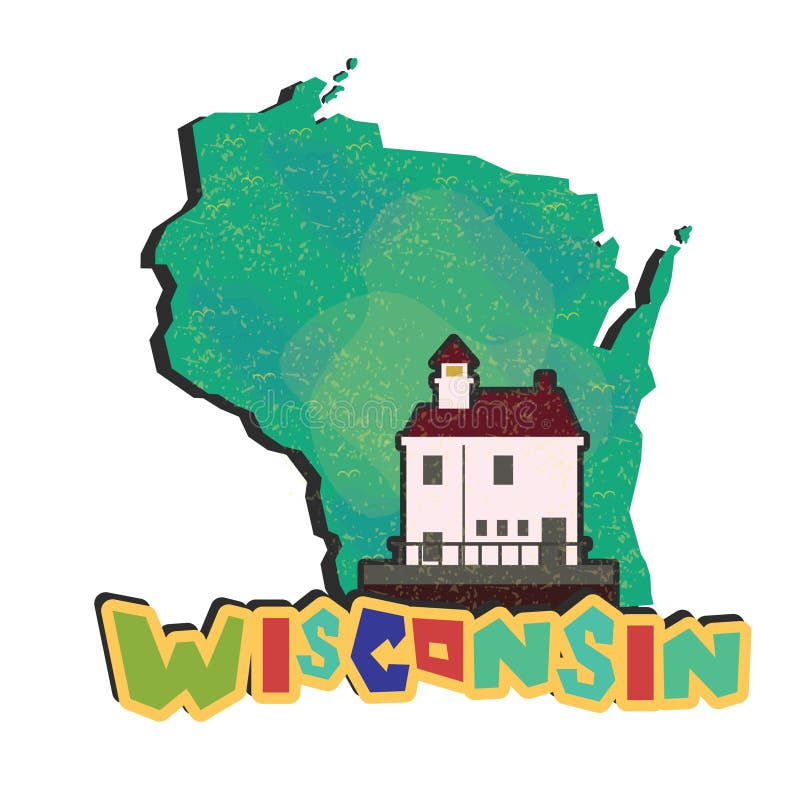 Wisconsin State Map. Vector Illustration Decorative Design Stock Image ...