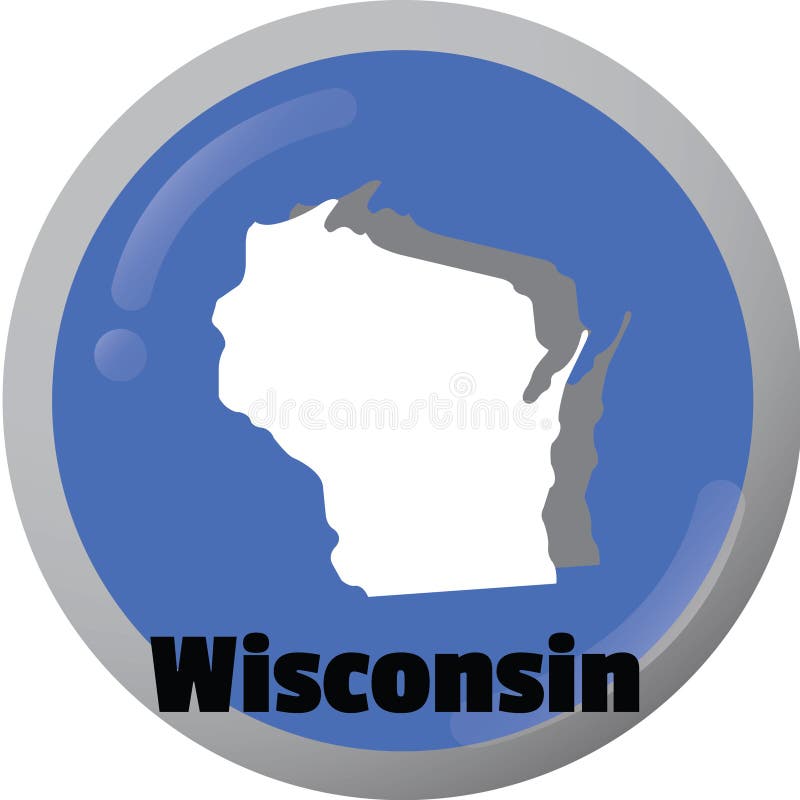 Map of Wisconsin State. Vector Illustration Decorative Design Stock ...