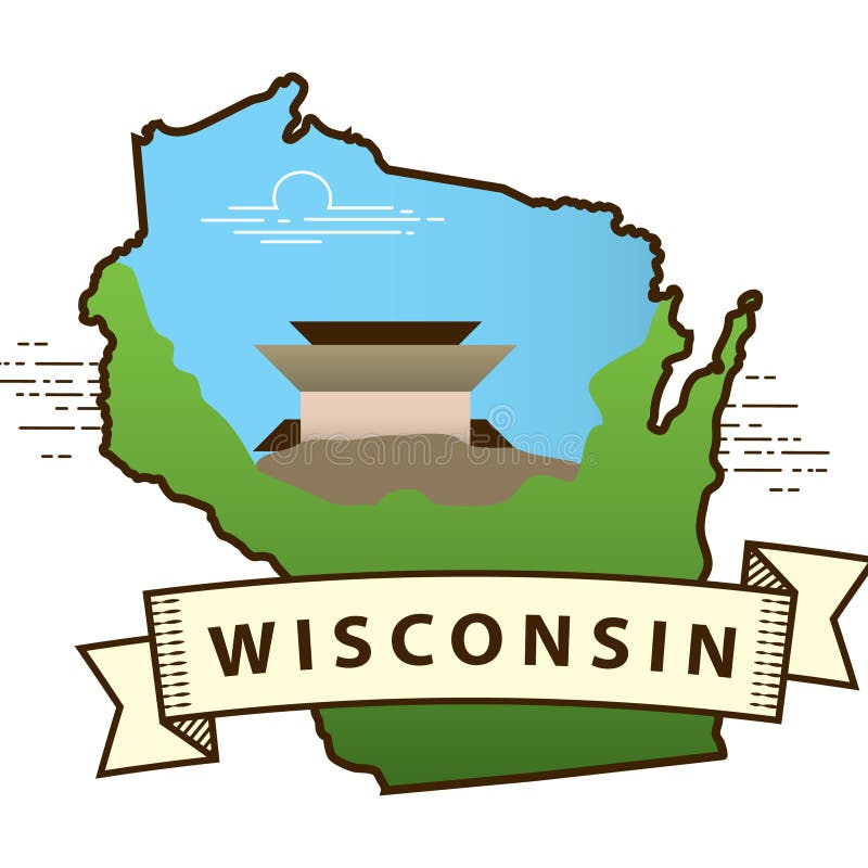 Wisconsin State Map. Vector Illustration Decorative Design Stock Vector ...
