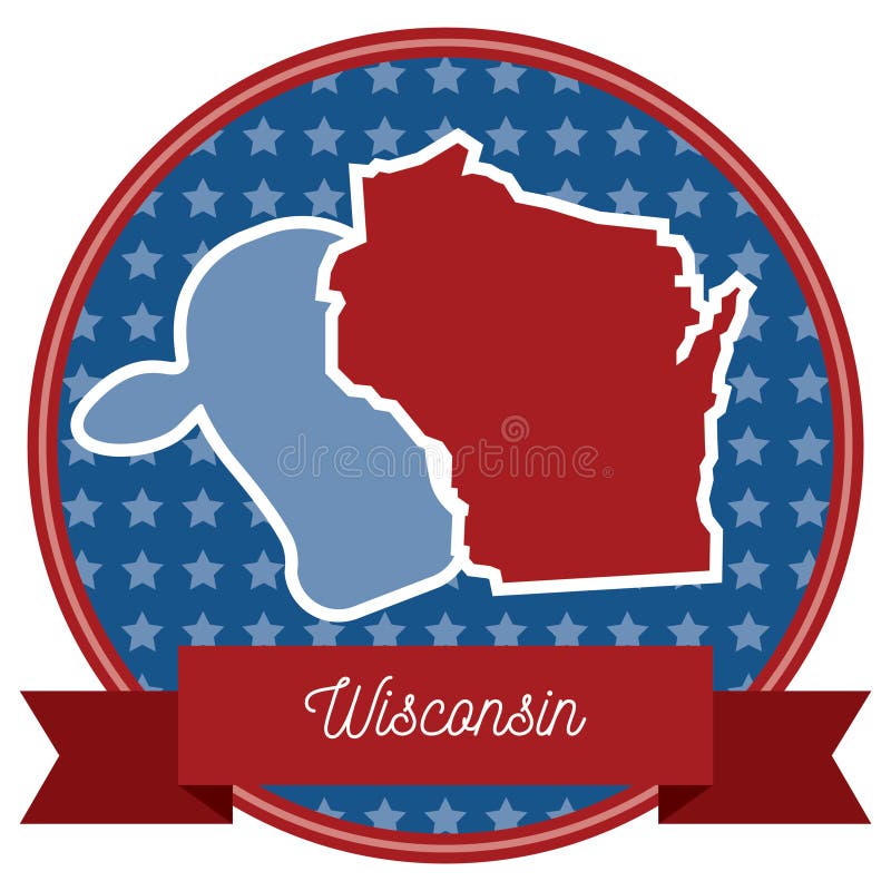 Wisconsin State on Map of Usa. Vector Illustration Decorative ...