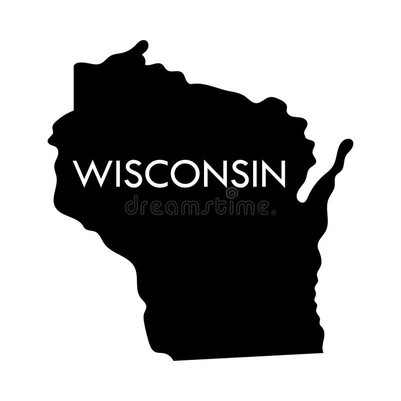 Wisconsin a US State Black Element Isolated on White Background. Stock ...