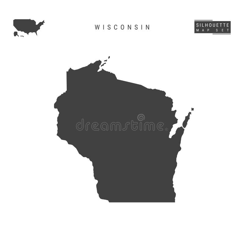 Wisconsin US State Vector Map Isolated on White Background. High ...