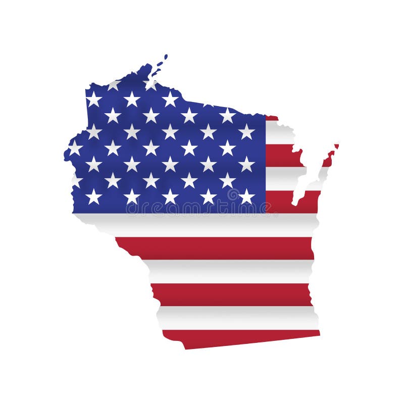 Wisconsin US State Flag Map Vector Isolated Stock Illustration ...