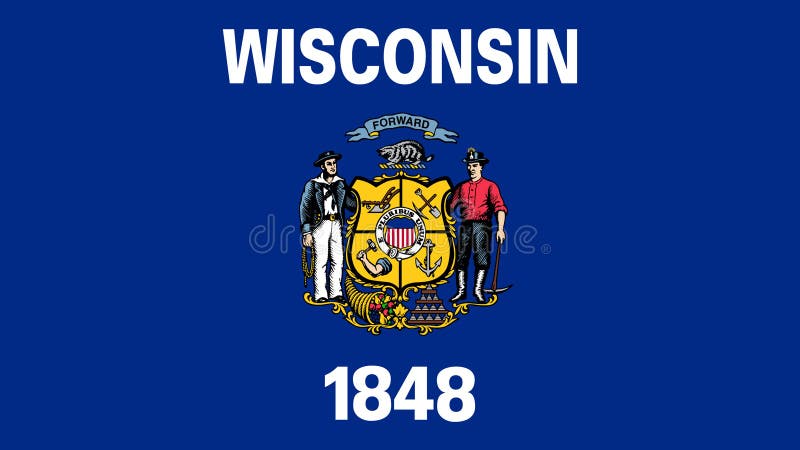 Wisconsin US State Flag Vector Illustration Stock Vector - Illustration ...