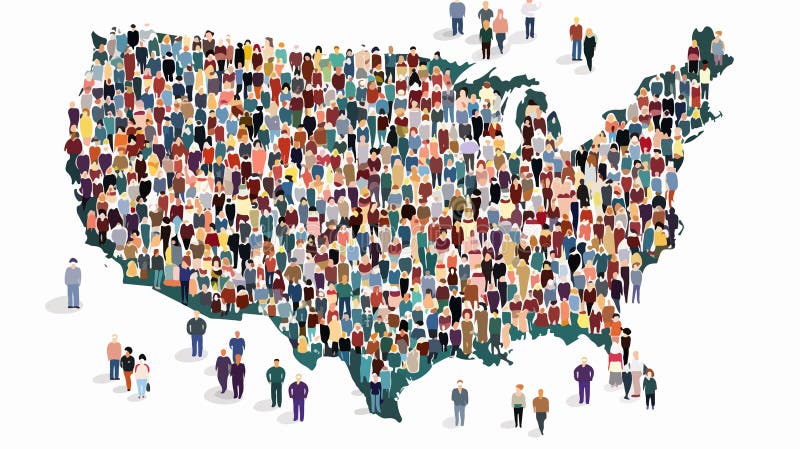 Wisconsin US State Population Map, Large Group of Realistic Demographic ...