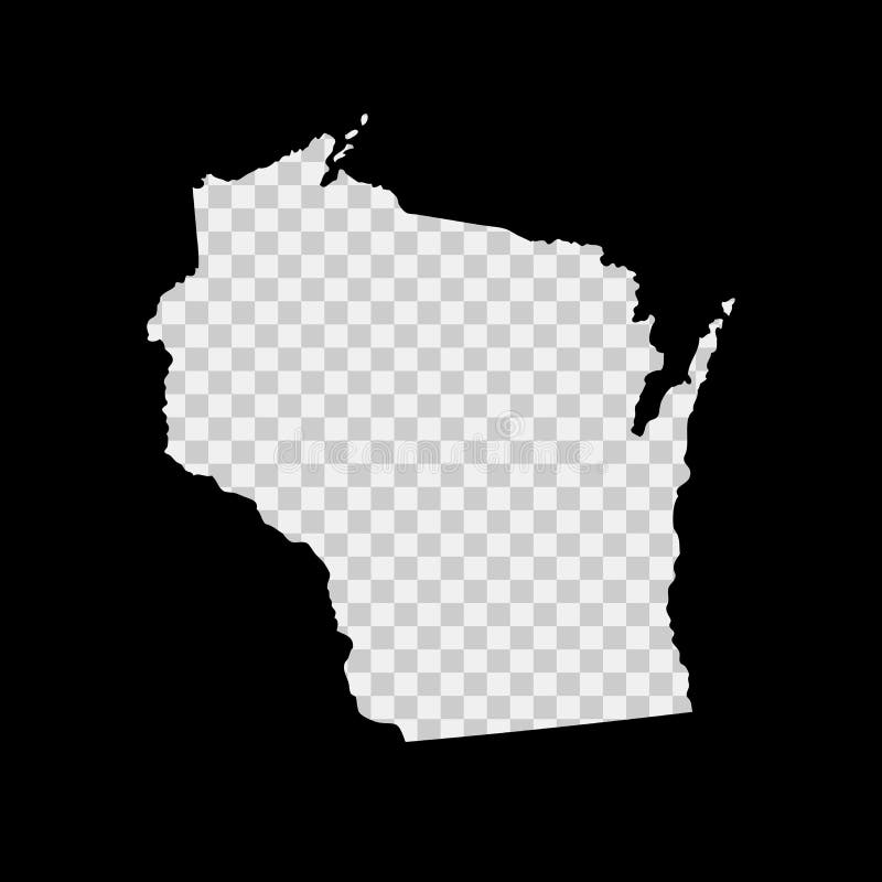 Wisconsin US State Stencil Map. Laser Cutting Template on Transparent ...