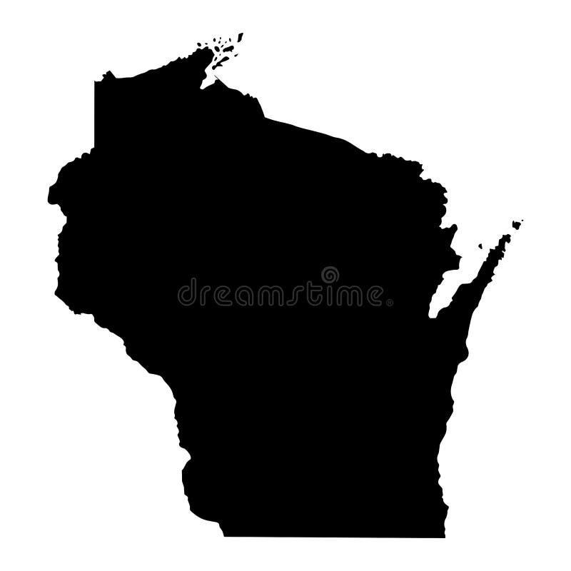 Wisconsin WI State Border USA Map Outline Stock Vector - Illustration ...