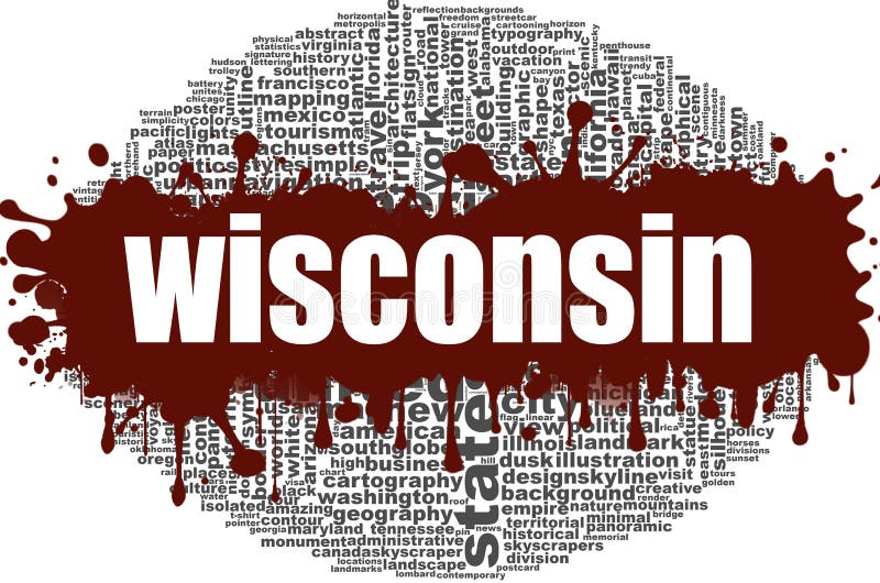 Wisconsin Word Cloud Design Stock Illustration - Illustration of state ...