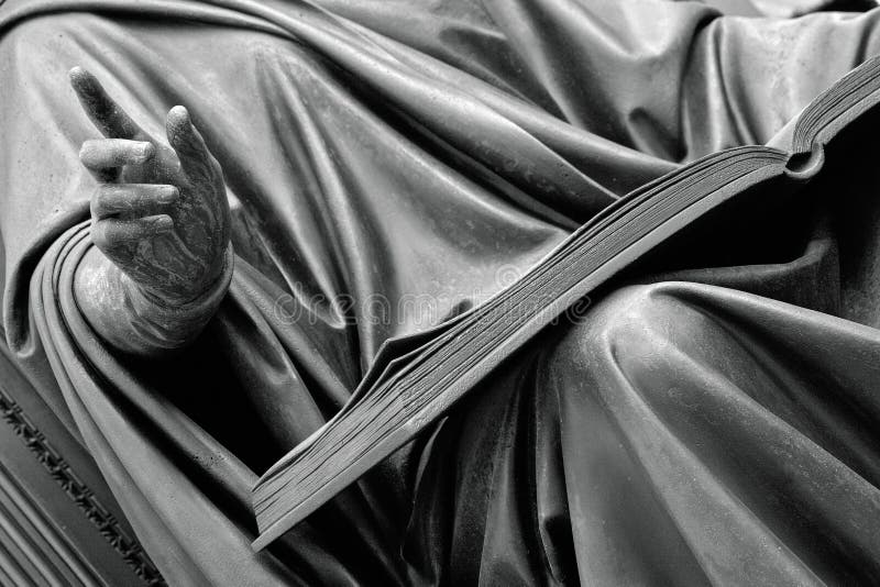 Wisdom Book and Upright Forefinger Stock Image - Image of book, heaven ...