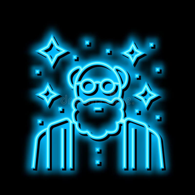 Wisdom Elderly Man Neon Glow Icon Illustration Stock Vector ...