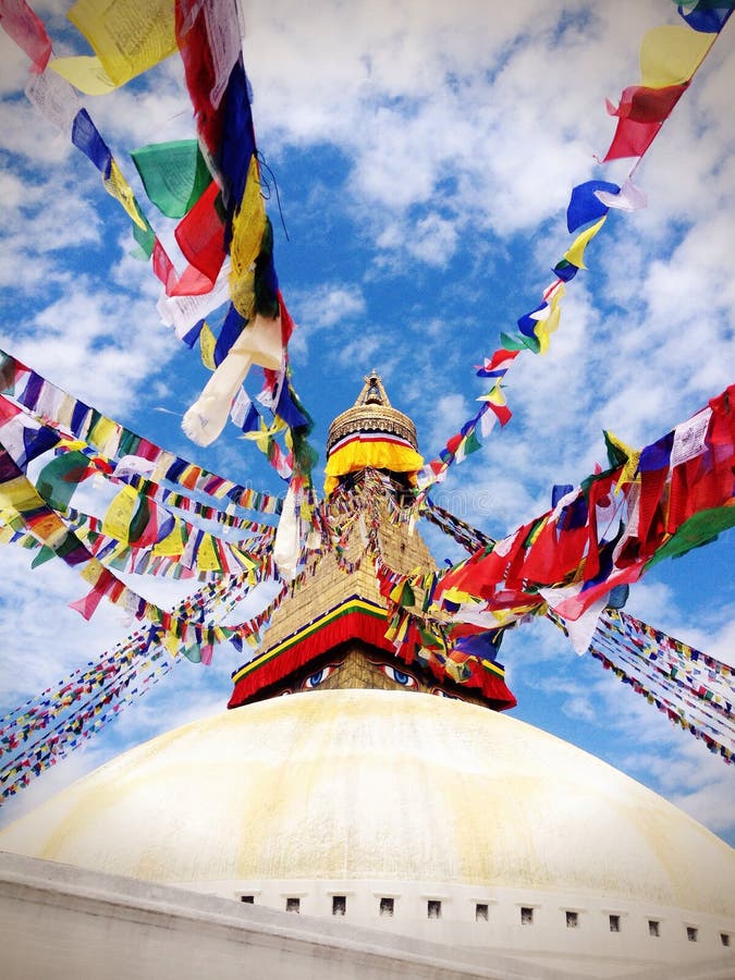 The Wisdom Eyes in Kathmadu Stock Photo - Image of pagoda, kathmadu ...