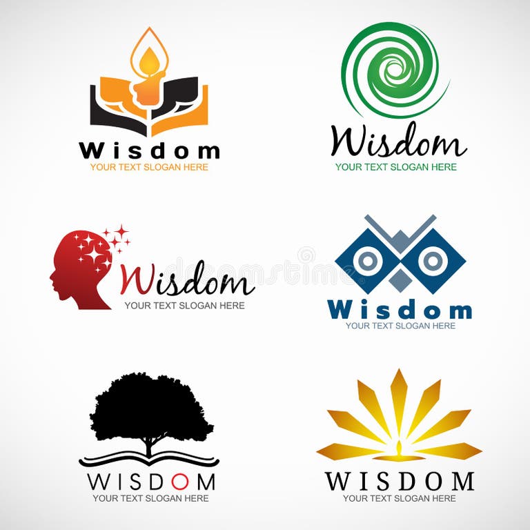 Wisdom and Knowledge Logo Vector Set Design Stock Vector - Illustration ...