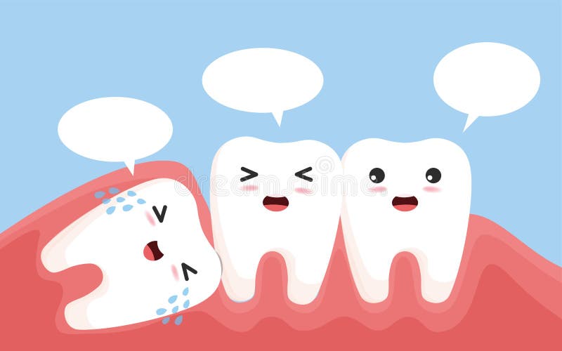 Wisdom Tooth Push Other Tooth Concept Stock Vector - Illustration of ...