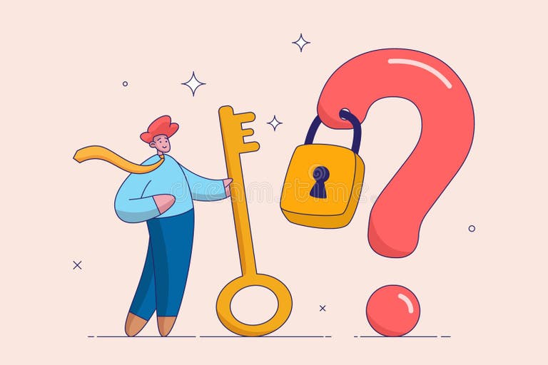 Wisdom or Understanding Concept. Key To Unlock Answer for Problem and ...