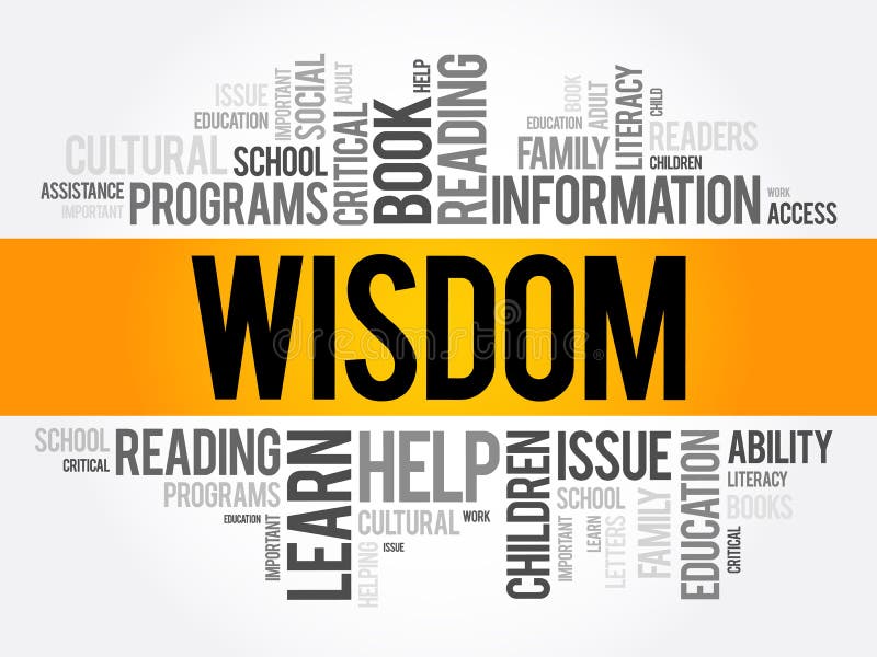 Wisdom word cloud collage stock illustration. Illustration of page ...