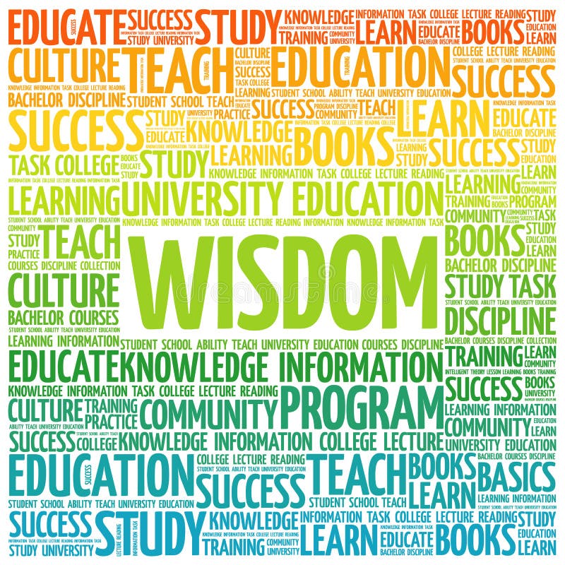 Wisdom word cloud stock illustration. Illustration of information ...