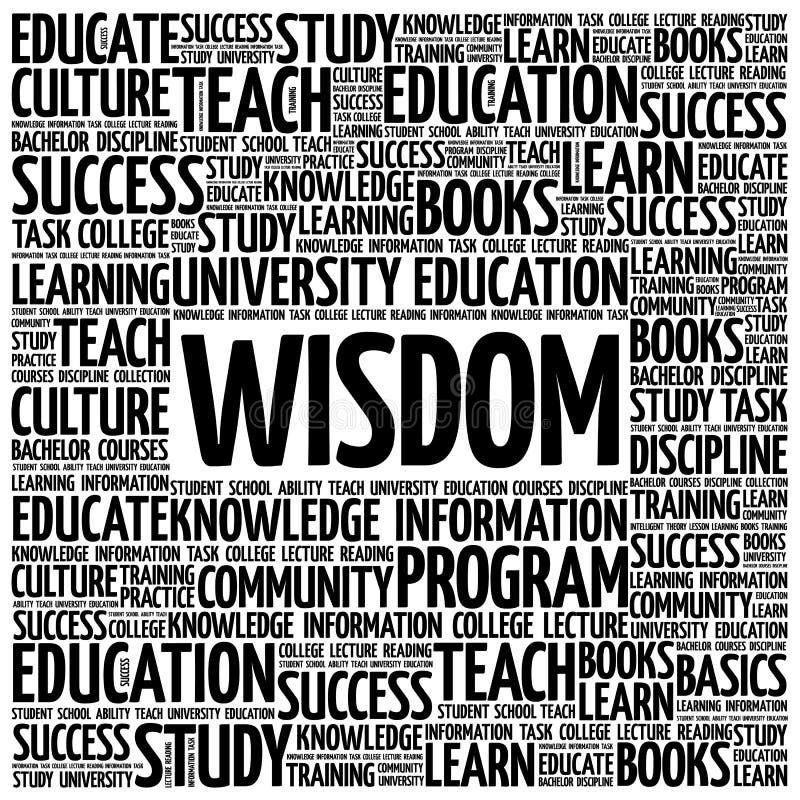Wisdom word cloud collage stock illustration. Illustration of page ...