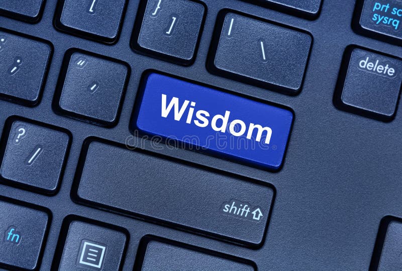 Wisdom Word on Computer Keyboard Button Stock Image - Image of data ...