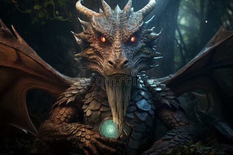 A Wise and Ancient Dragon, with Scales that Shimmer in the Sunlight and ...