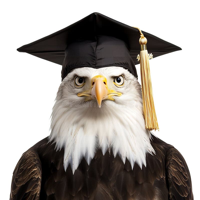 Wise Bald Eagle Graduate Academic Achievement Symbol Education Bird ...