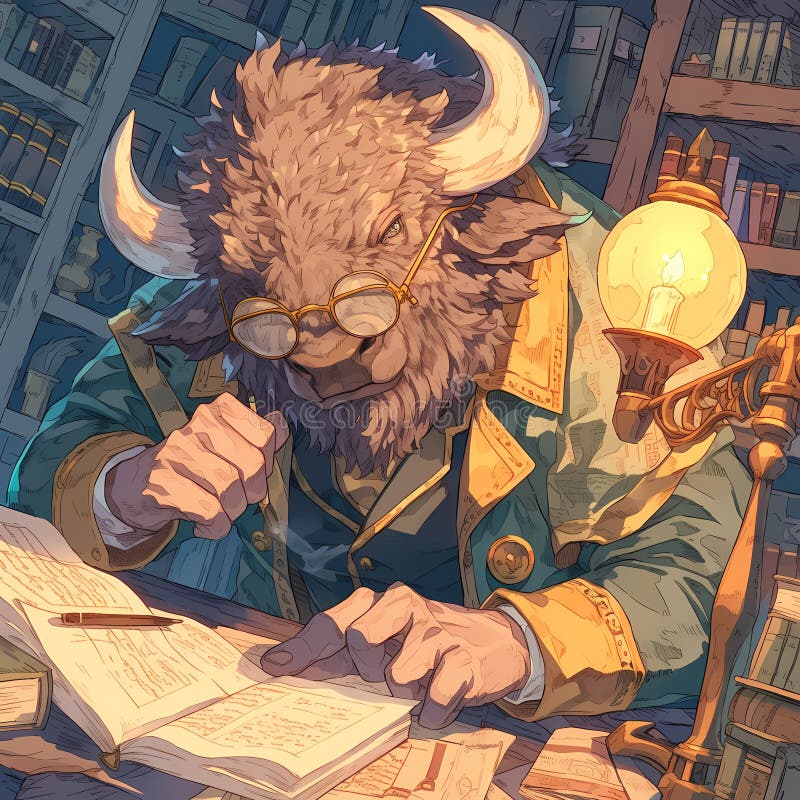 Wise Beastman Librarian: a Fantasy Concept Stock Illustration ...