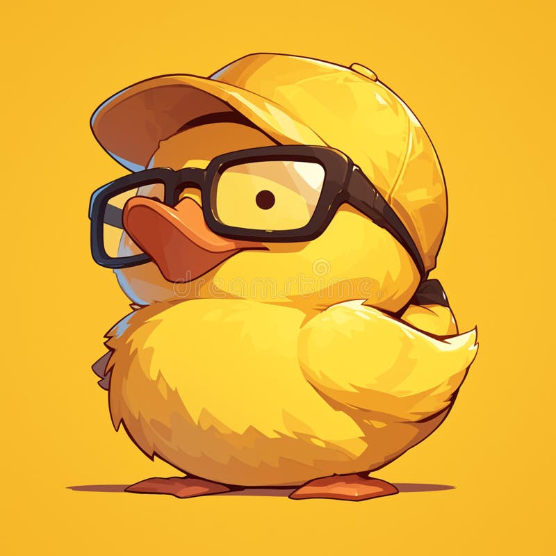 A Wise Duck Software Engineer Cartoon Style Stock Vector - Illustration ...