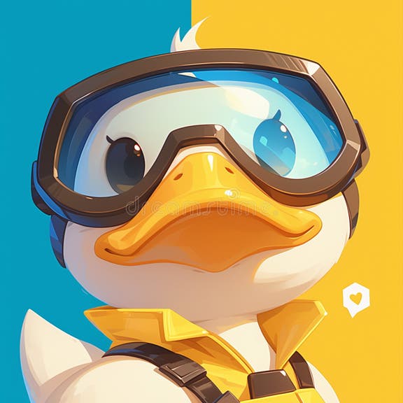 A Wise Duck Software Engineer Cartoon Style Stock Vector - Illustration ...