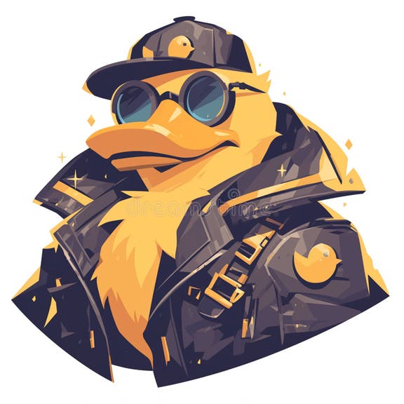 A Wise Duck Software Engineer Cartoon Style Stock Vector - Illustration ...