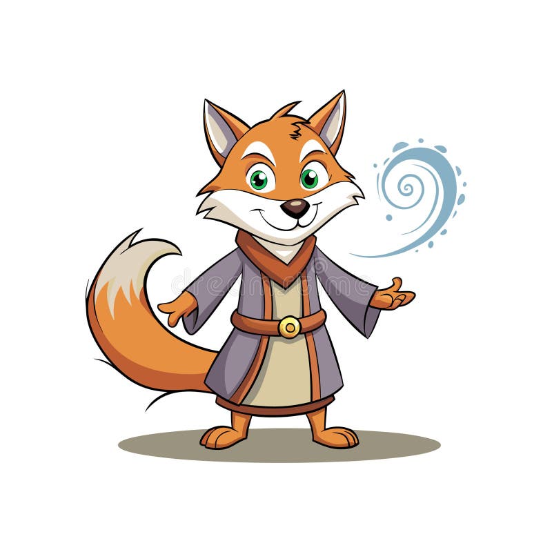 Wise Fox with Kind Spinning Eyebrow Stock Vector - Illustration of ...