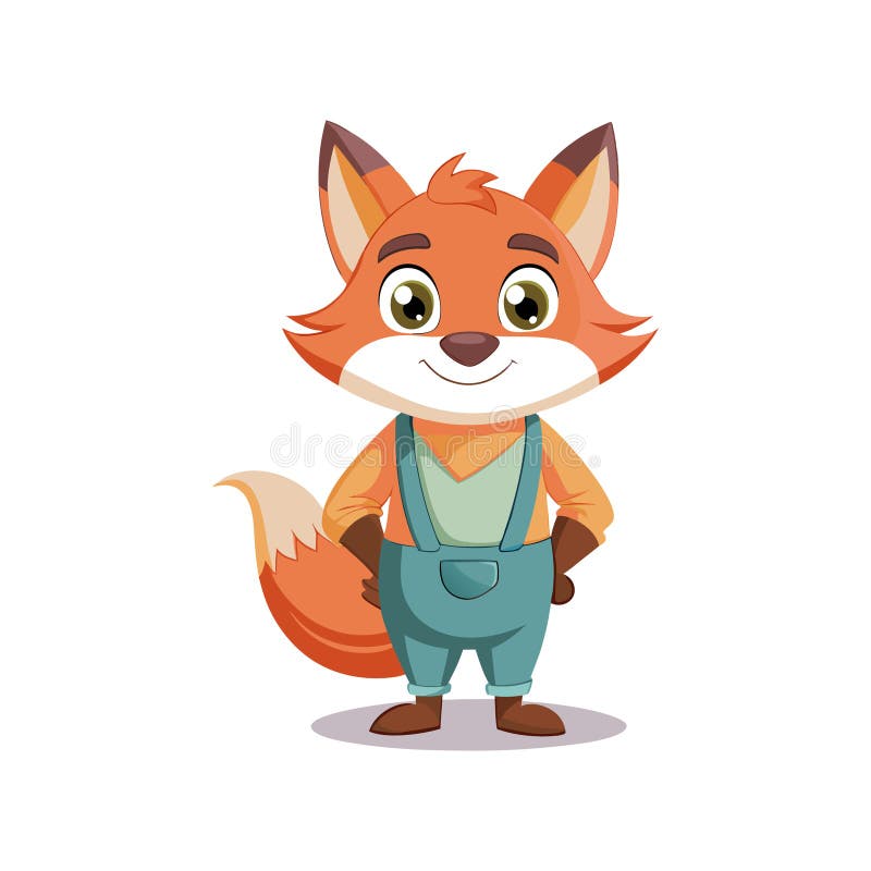 Wise Fox Wearing Jumpsuit Talking Generously Stock Vector ...