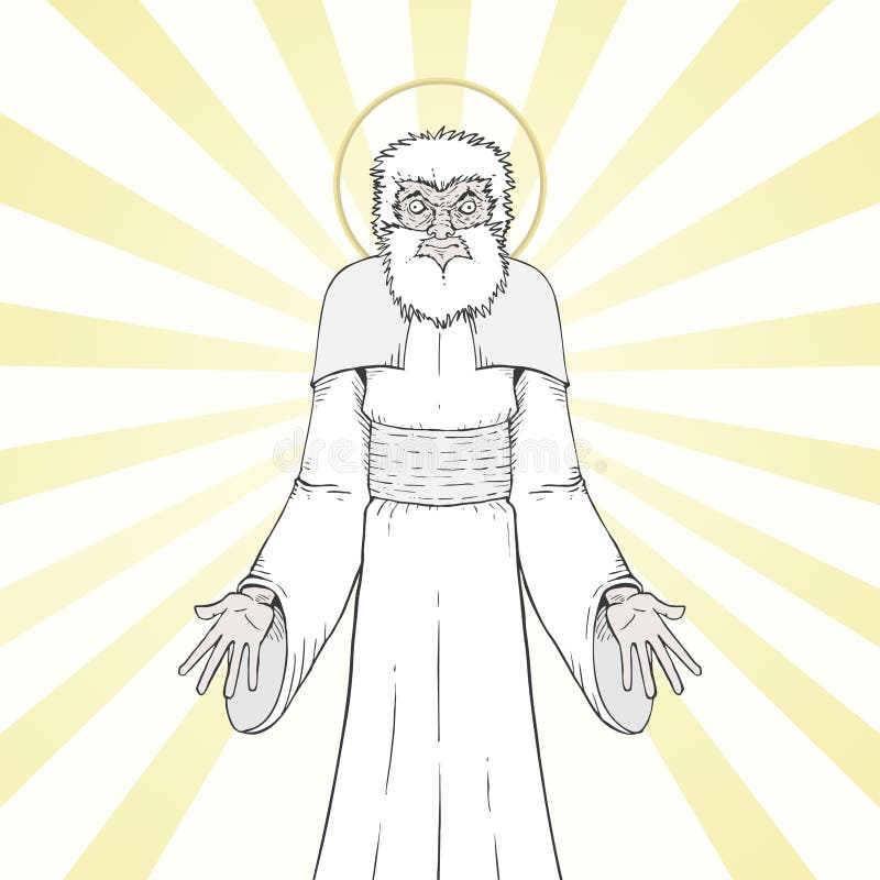 Wise god illustration stock vector. Illustration of retro - 298423028