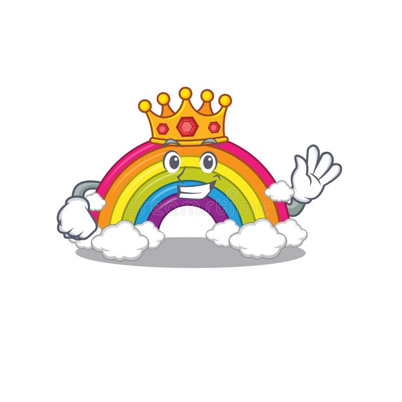 Rainbow Mascot Character Design with One Finger Gesture Stock Vector ...