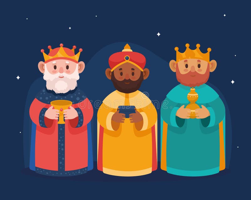 Wise men standing stock vector. Illustration of nativity - 265523916