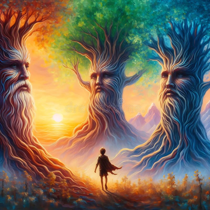 Wise Mystical Tree in a Rainforest. AI Generared Stock Photo - Image of ...